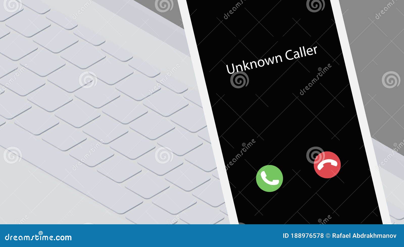 Unknown Caller during Work. Isometric Vector Illustration. White ...