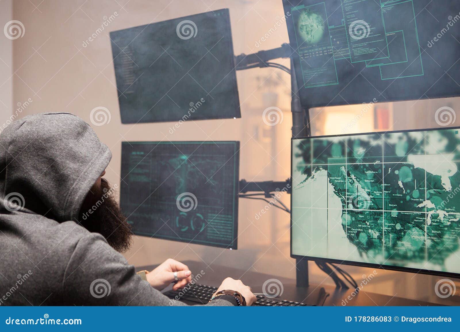 Unknown and Dangerous Hacker Wearing a Hoodie Stock Image - Image of ...