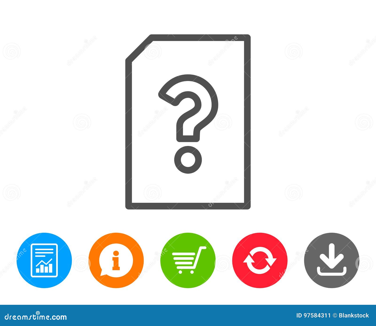 Unknown Document Line Icon. File with Question. Stock Vector ...