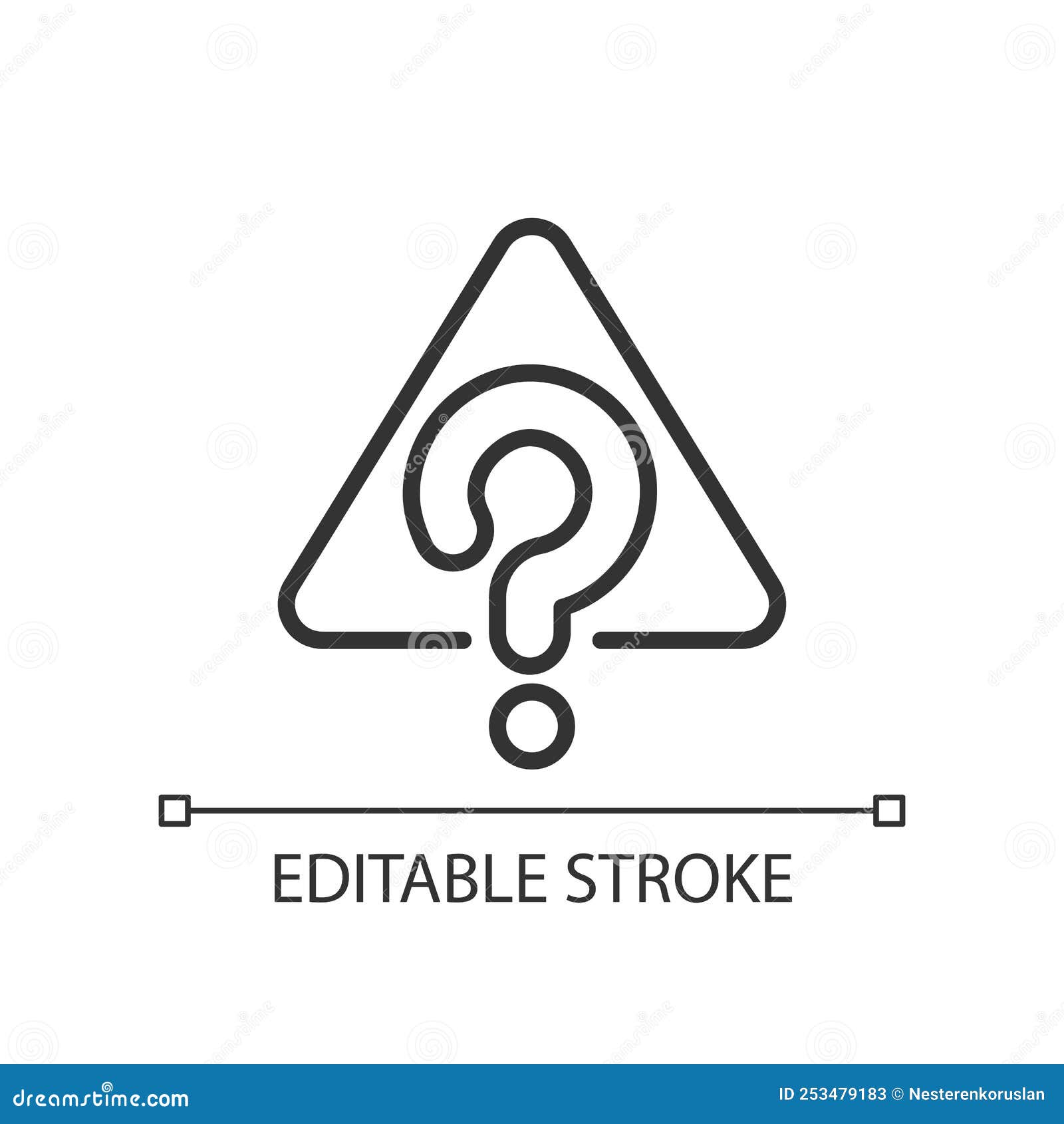 Unknown Error Pixel Perfect Linear Icon Stock Vector - Illustration of ...