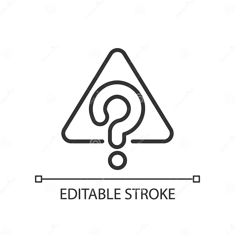 Unknown Error Pixel Perfect Linear Icon Stock Vector - Illustration of ...