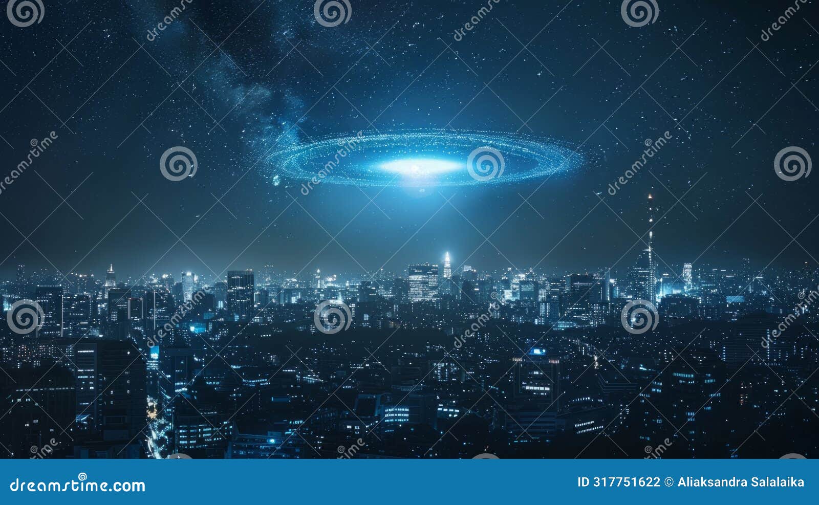 Extraterrestrial Encounter, Mysterious Aliens With Bright Lights ...