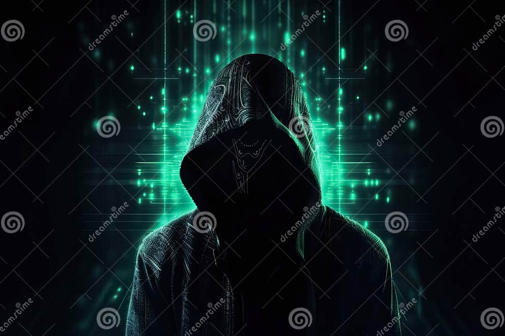 Unknown Hacker on Cyber Background. Internet, Cyberspace and Data ...