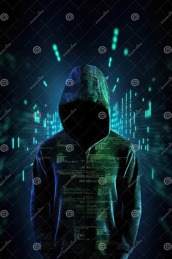 Unknown Hacker on Cyber Background. Internet, Cyberspace and Data ...