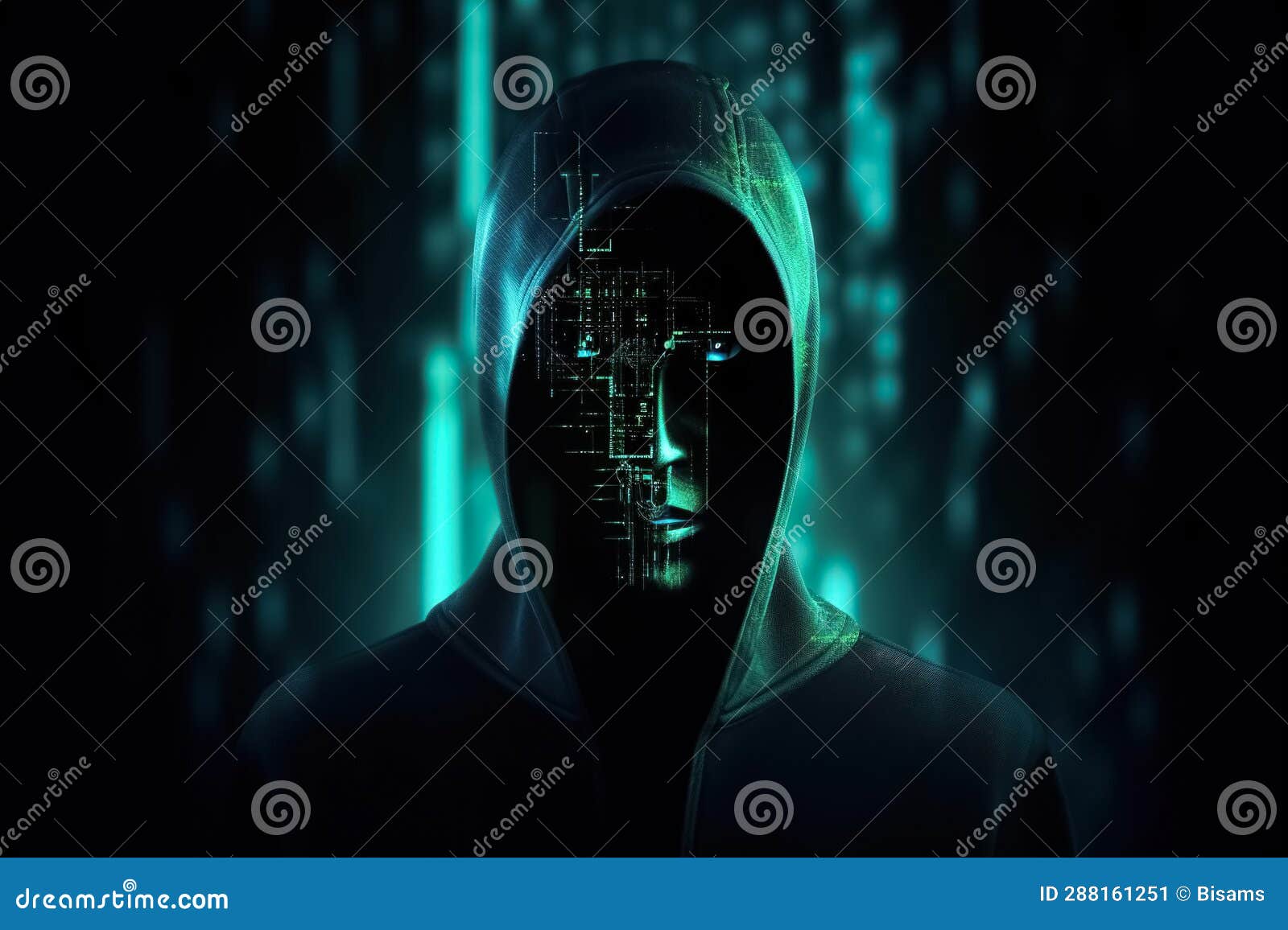 Unknown Hacker on Cyber Background. Internet, Cyberspace and Data ...