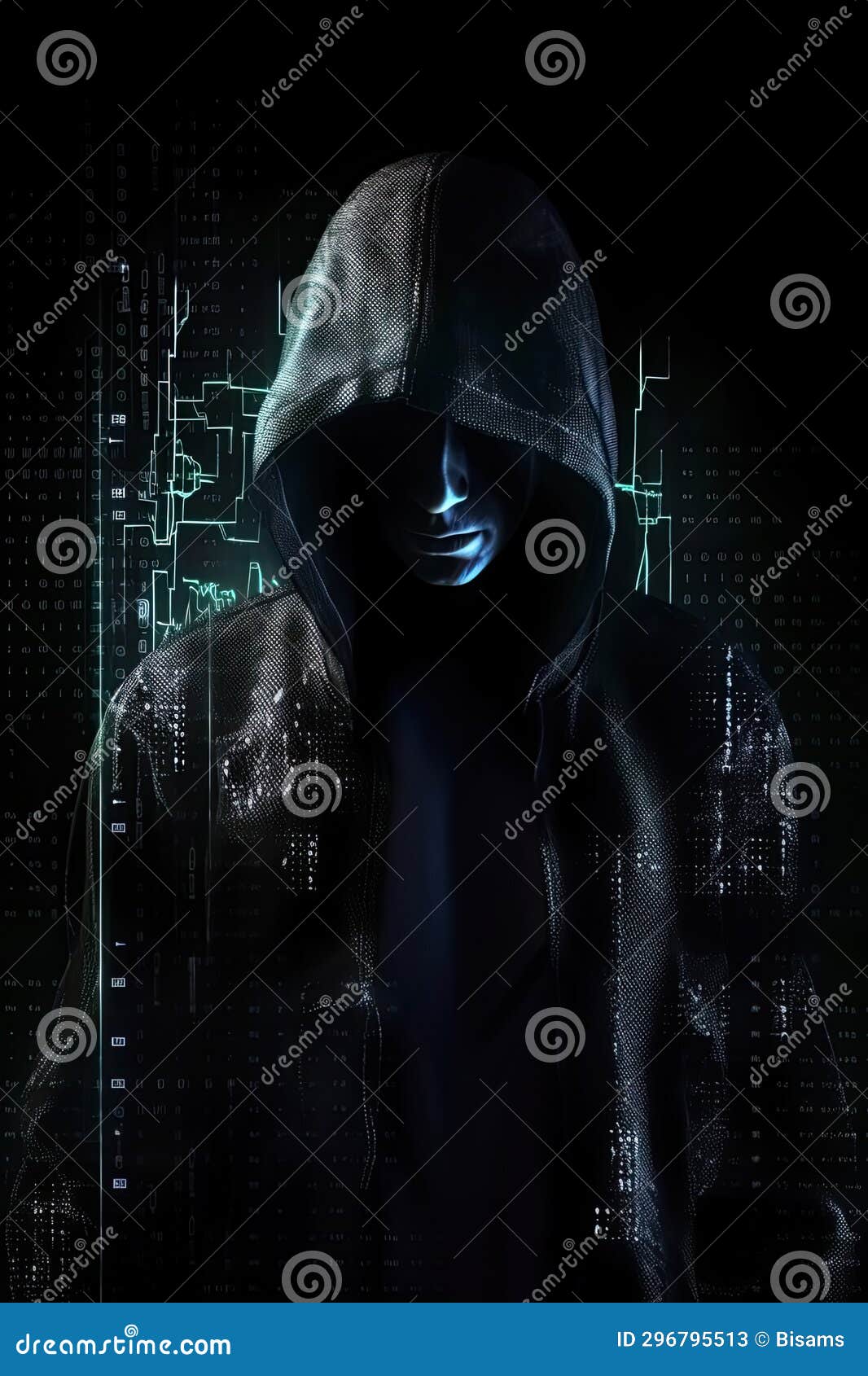 Unknown Hacker on Cyber Background. Internet, Cyberspace and Data ...