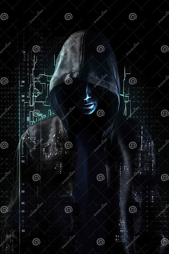 Unknown Hacker on Cyber Background. Internet, Cyberspace and Data ...