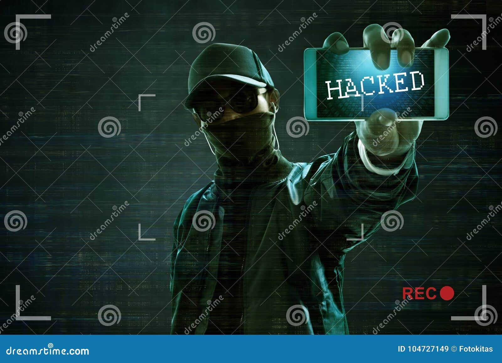 Anonymous Hacker Holding Mobile Phone Stock Image - Image of ...