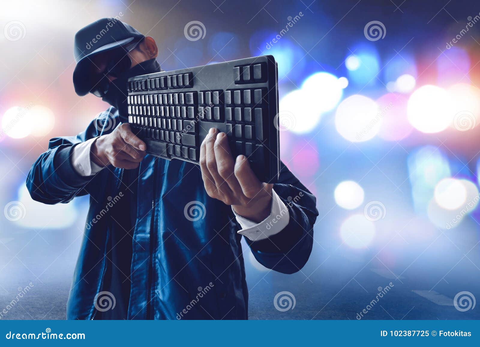 Unknown Hacker Used Keyboard on the Street Stock Image - Image of ...