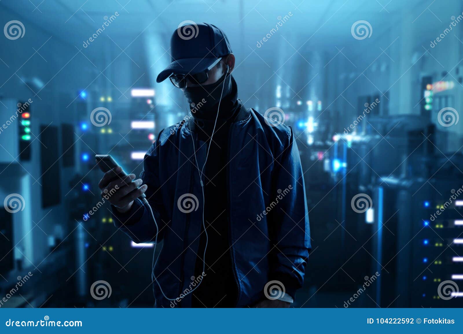 Unknown Hacker Using Mobile Phone Stock Photo - Image of hack, identity ...