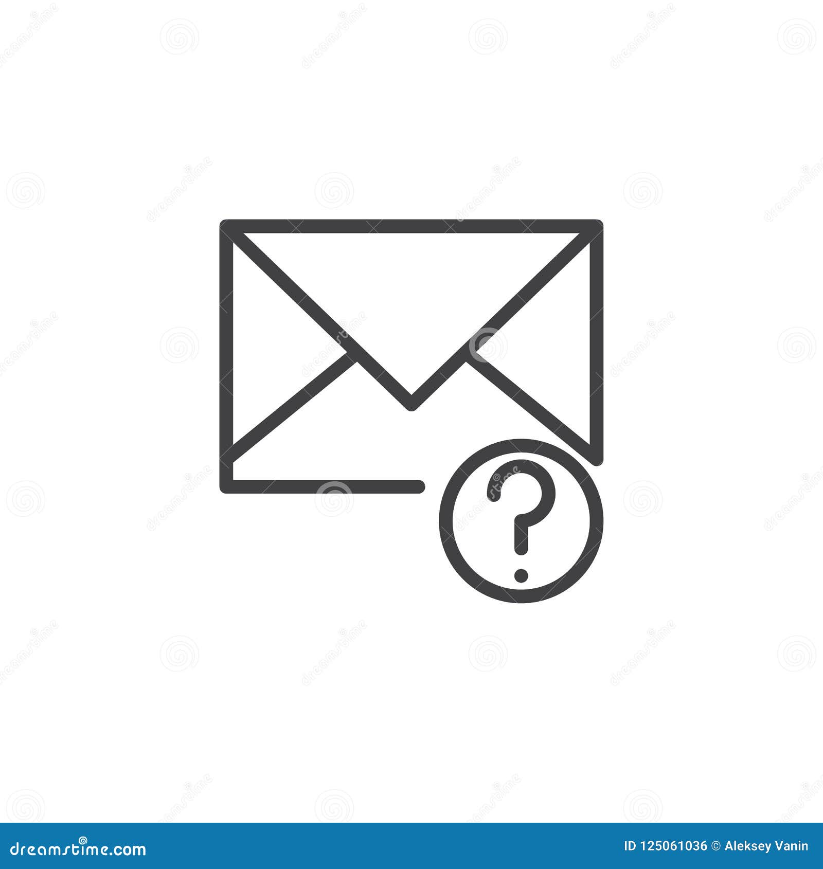 Unknown mail outline icon stock vector. Illustration of question ...