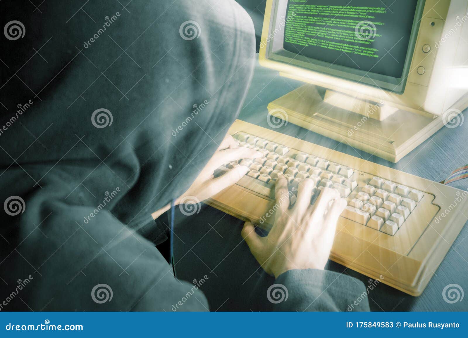 Unknown Man Stealing Data Information from System Stock Image - Image ...