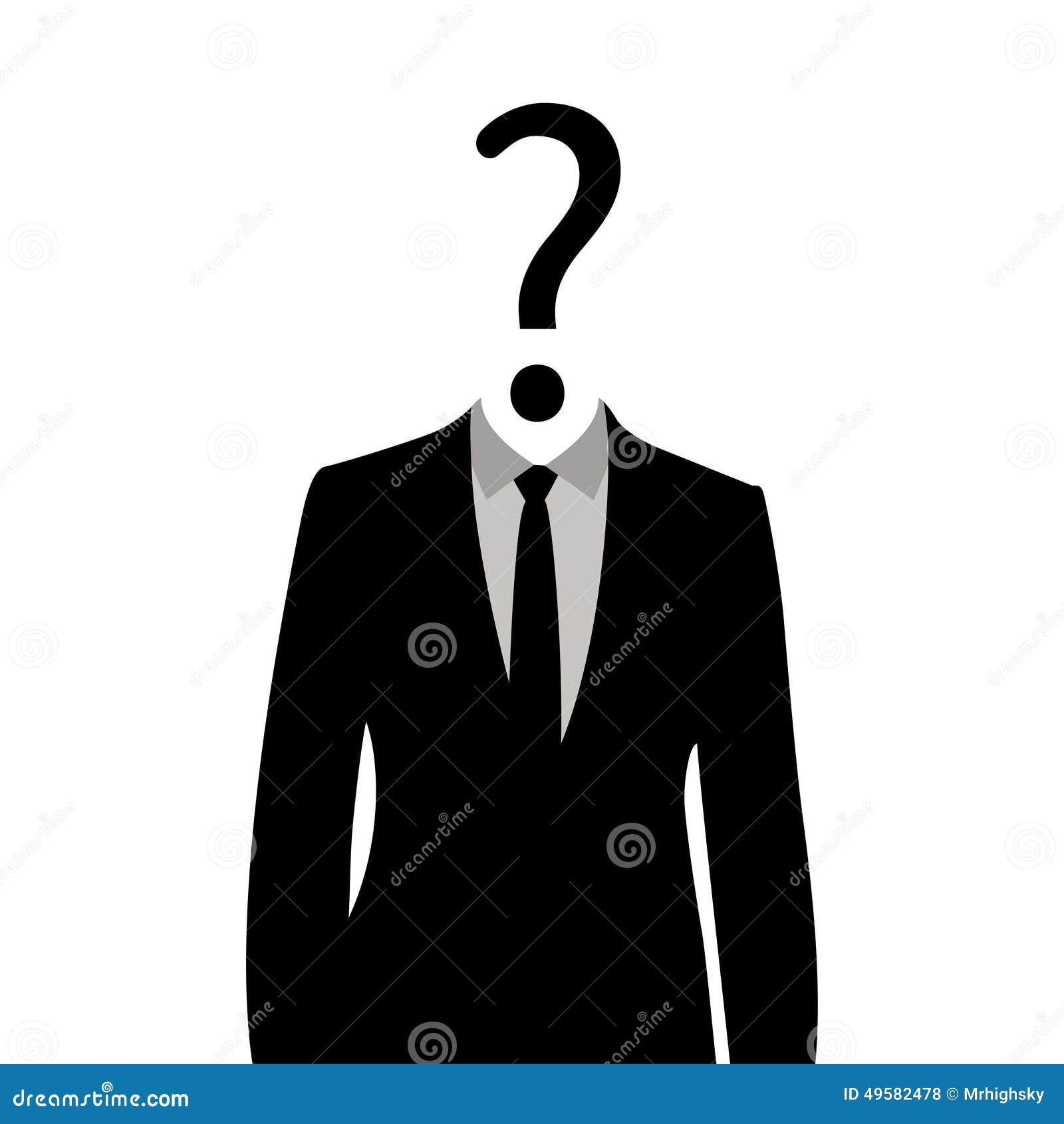 Unknown man in suit stock vector. Illustration of question - 49582478