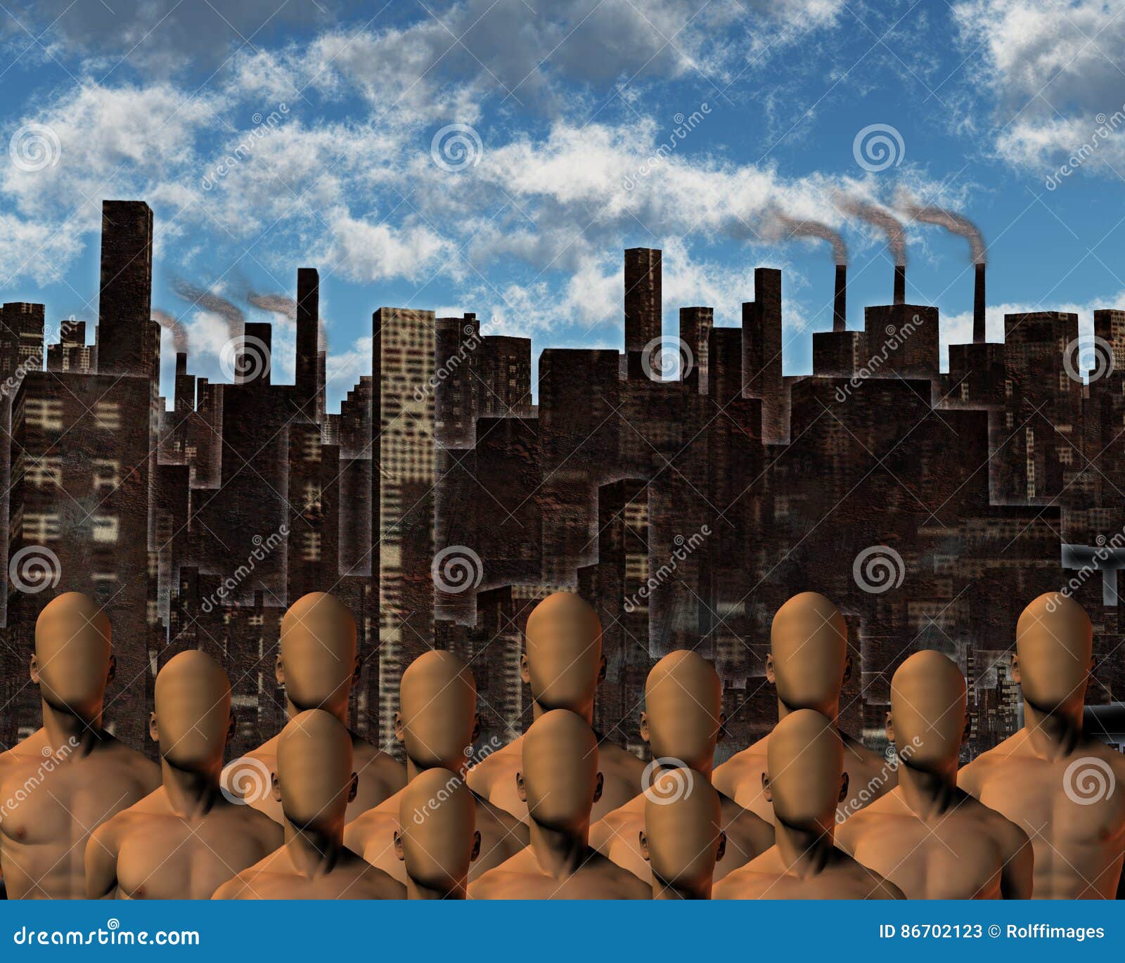 Faceless Masses Before Ruins Royalty-Free Stock Image | CartoonDealer ...