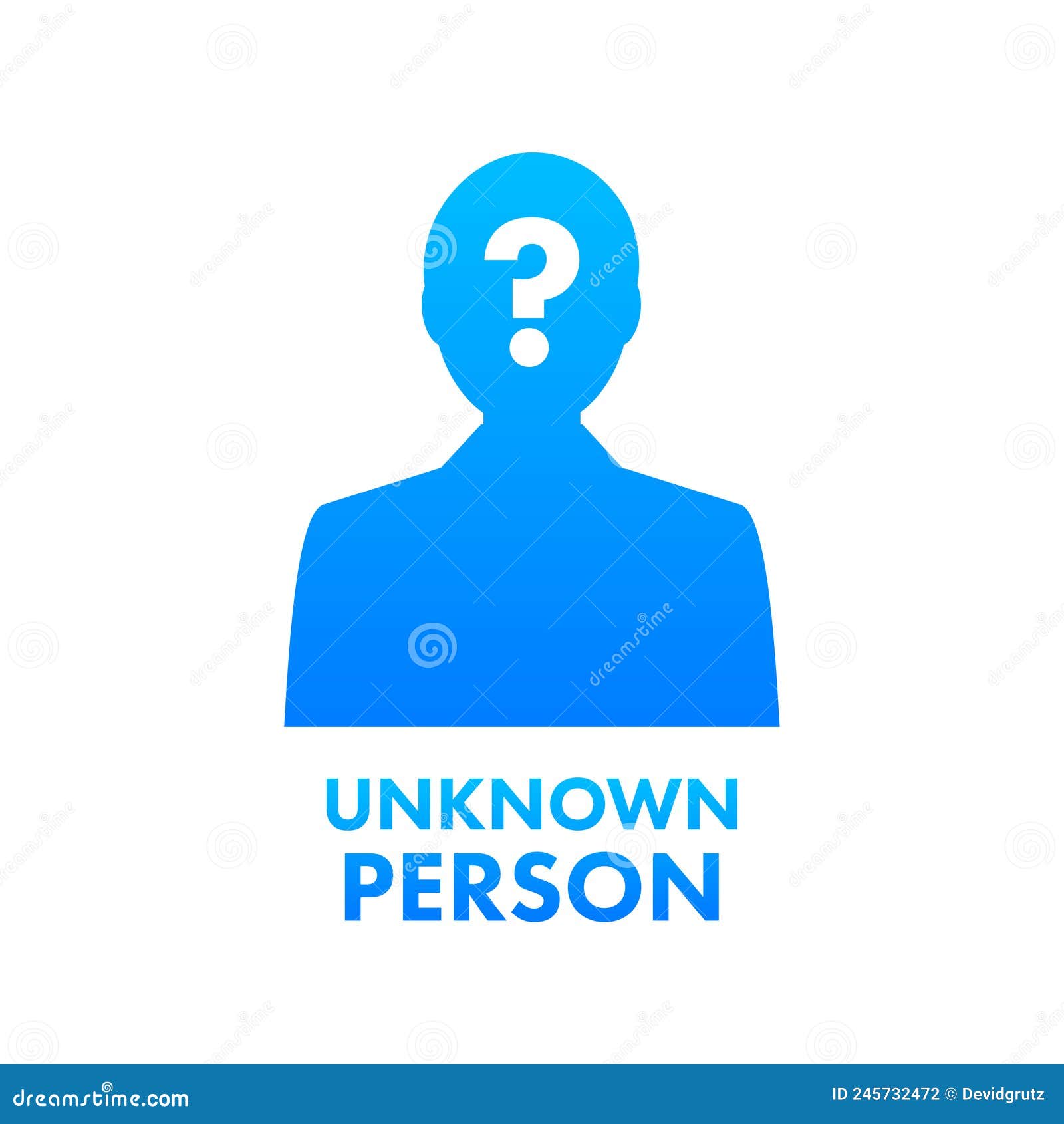 Unknown Missing Person. Mysterious Strange Man. Vector Stock ...