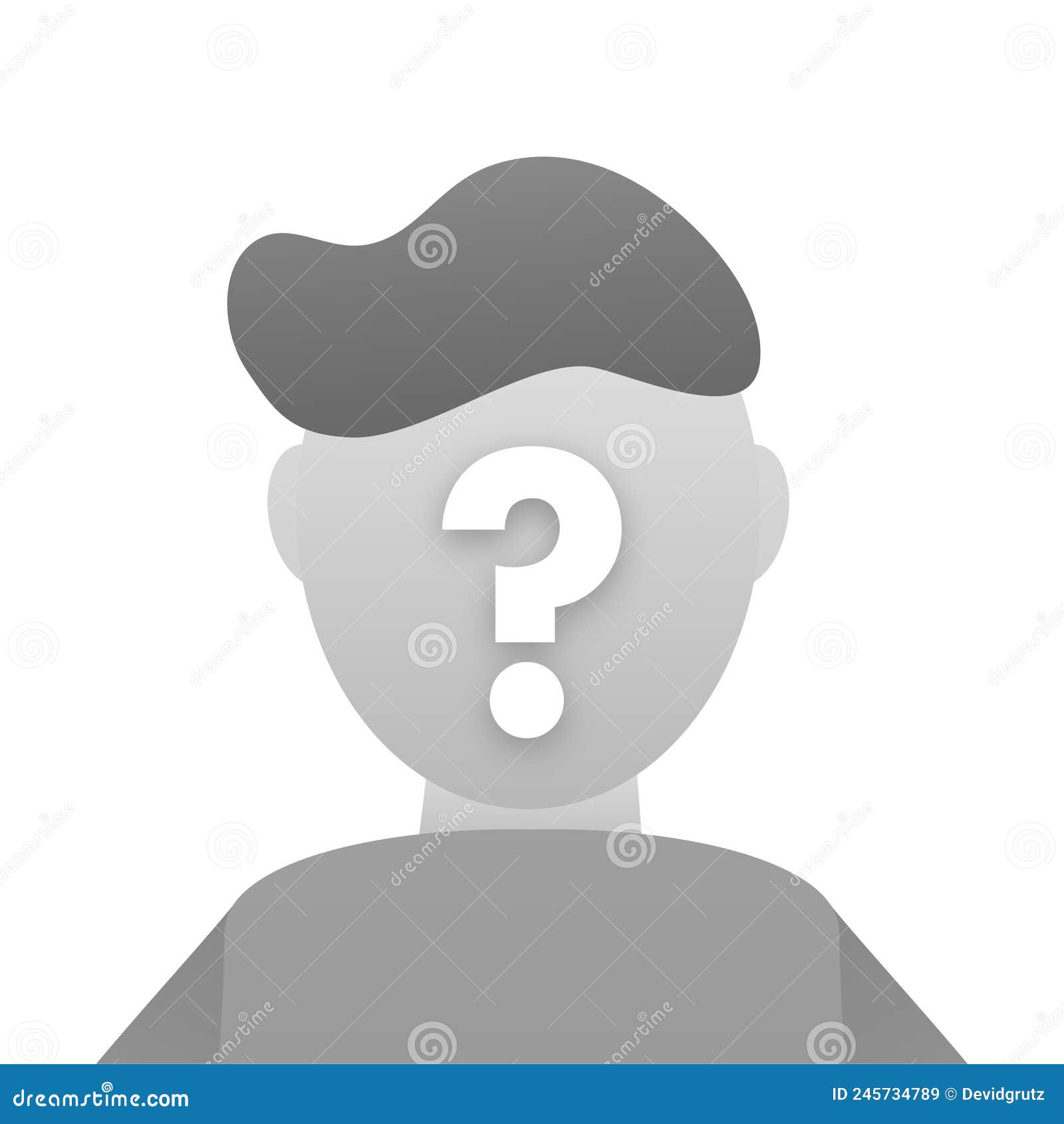 Unknown Missing Person. Mysterious Strange Man. Vector Stock ...