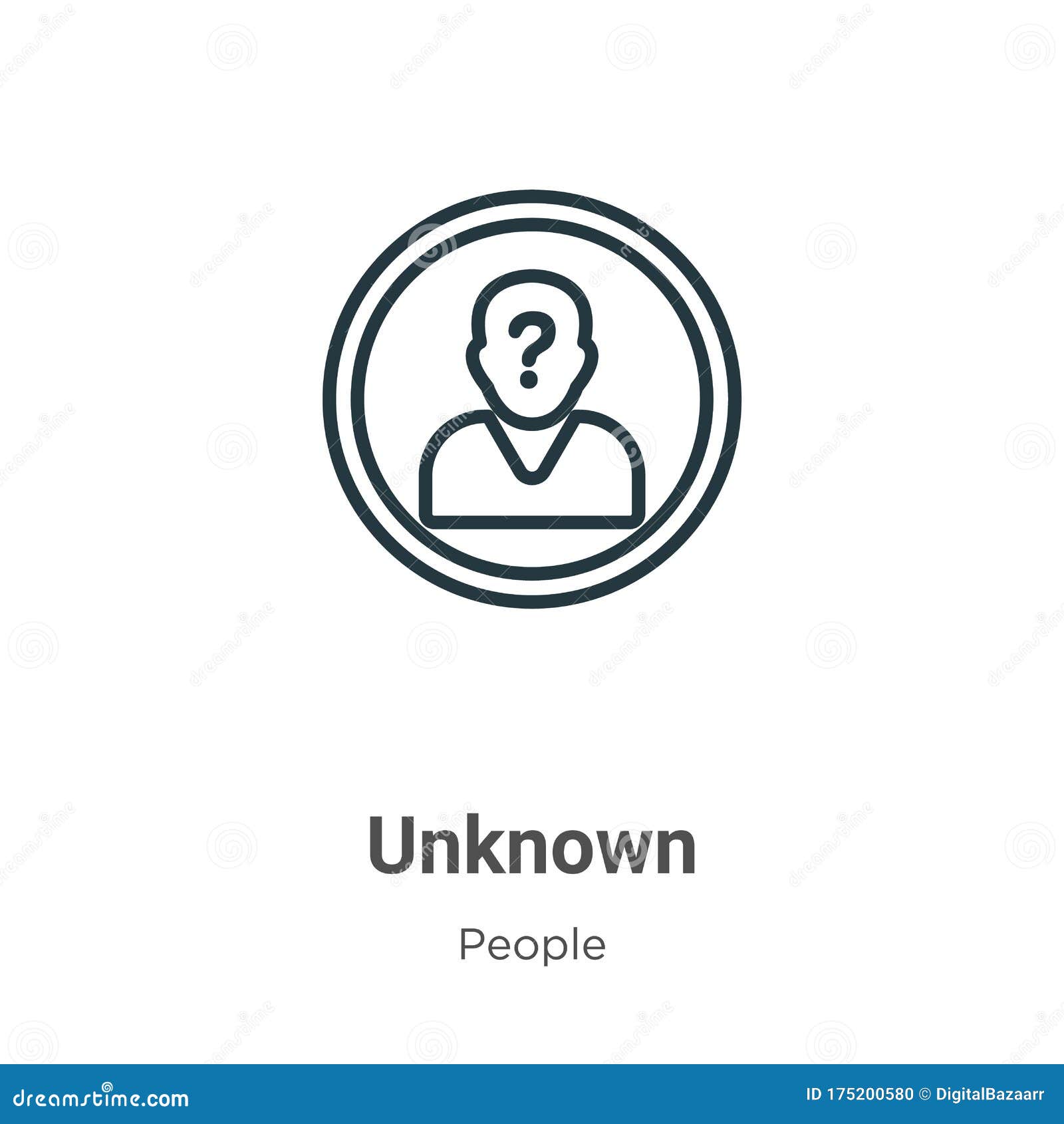 Unknown Outline Vector Icon. Thin Line Black Unknown Icon, Flat Vector ...