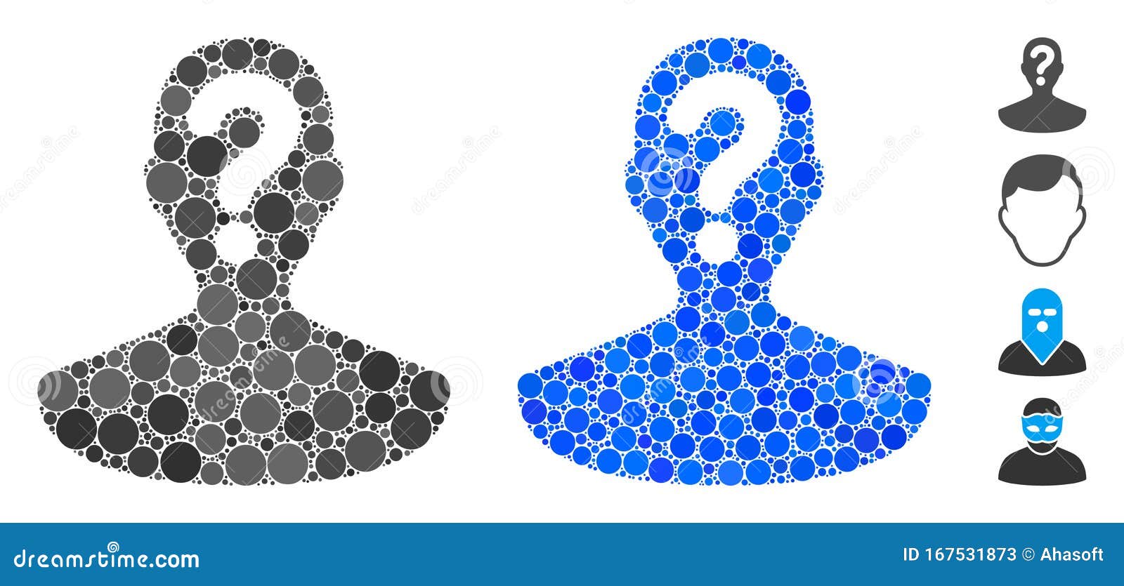 Unknown Person Composition Icon of Circle Dots Stock Illustration ...