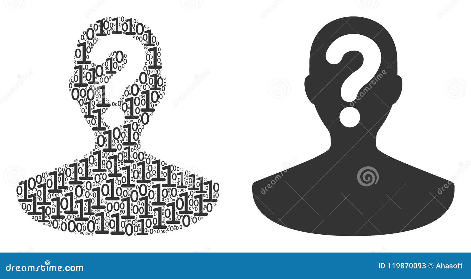 Unknown Person Collage of Binary Digits Stock Vector - Illustration of ...