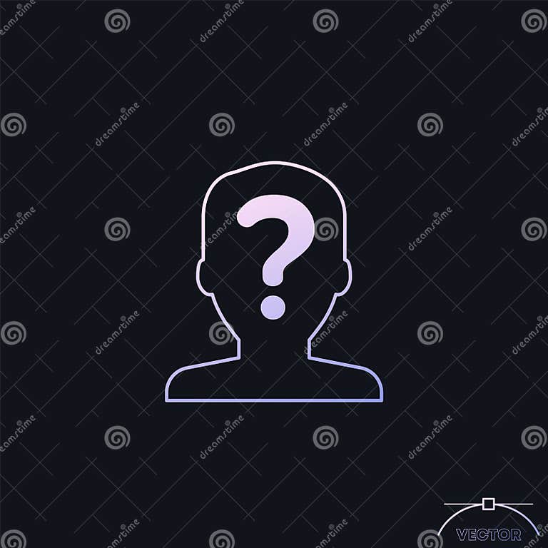 Unknown Person or User Icon with Gradient Stock Vector - Illustration ...