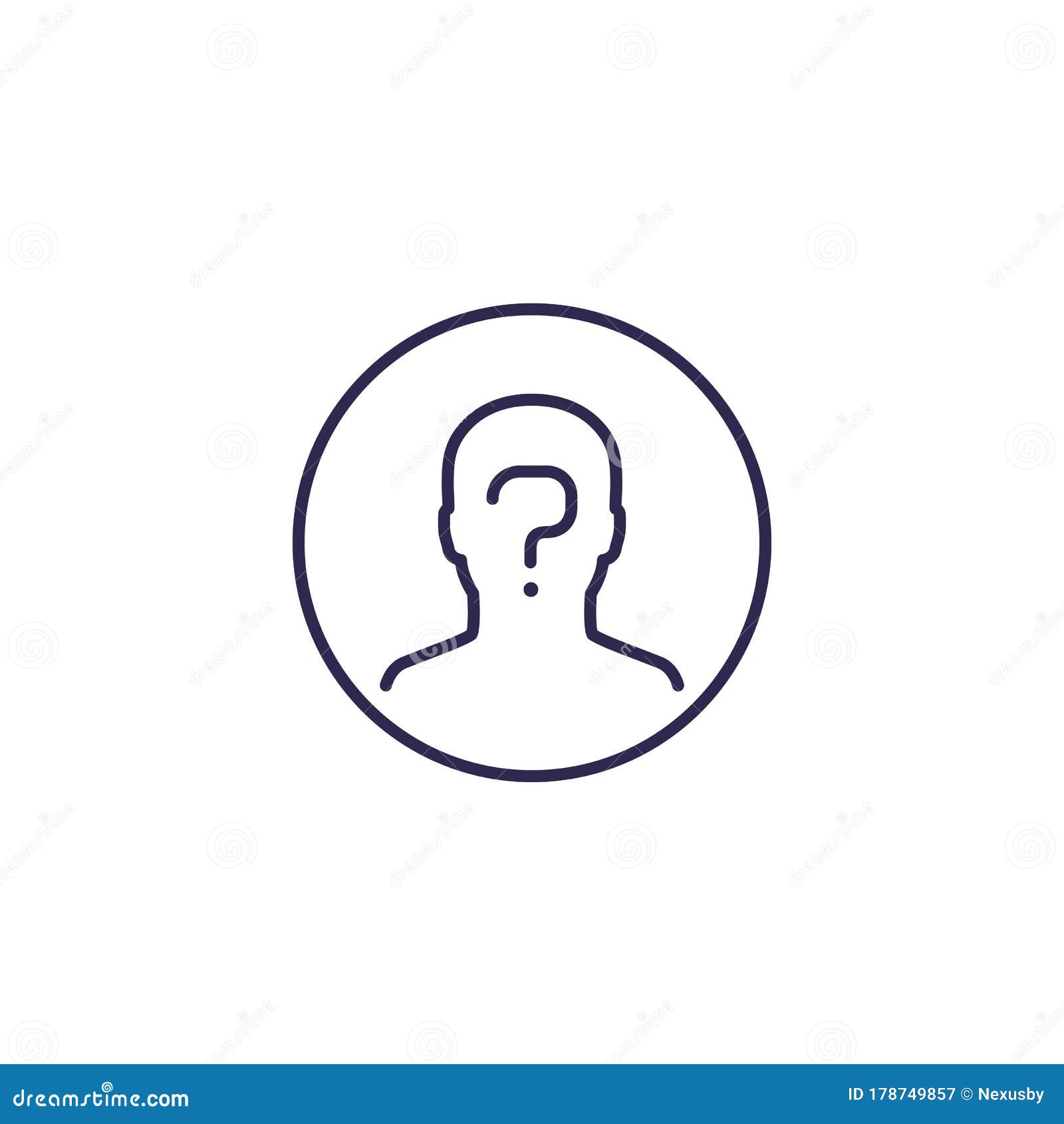Unknown Person Vector Line Icon Stock Vector - Illustration of question ...