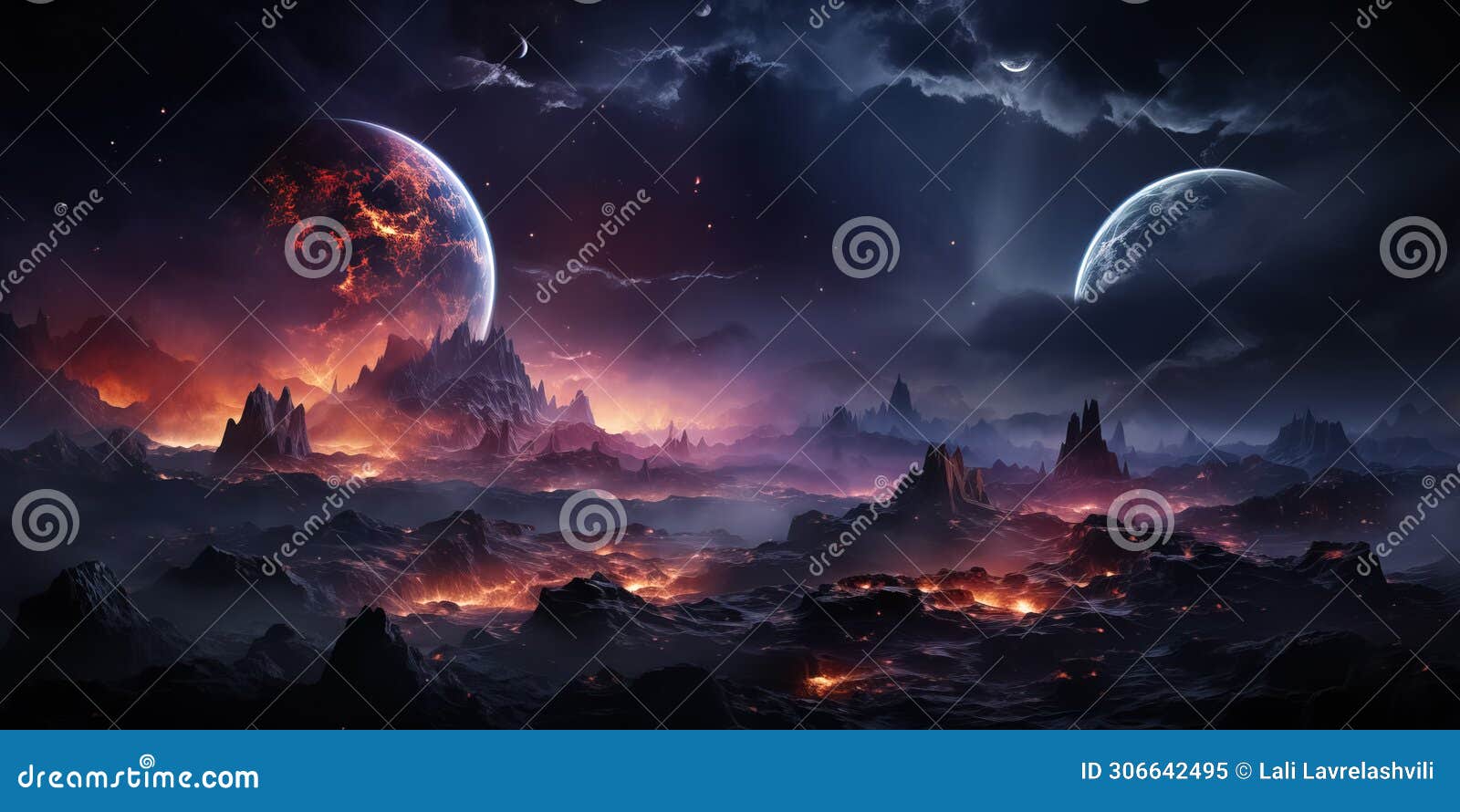 Unknown Planet from Outer Space. Generative AI Stock Illustration ...