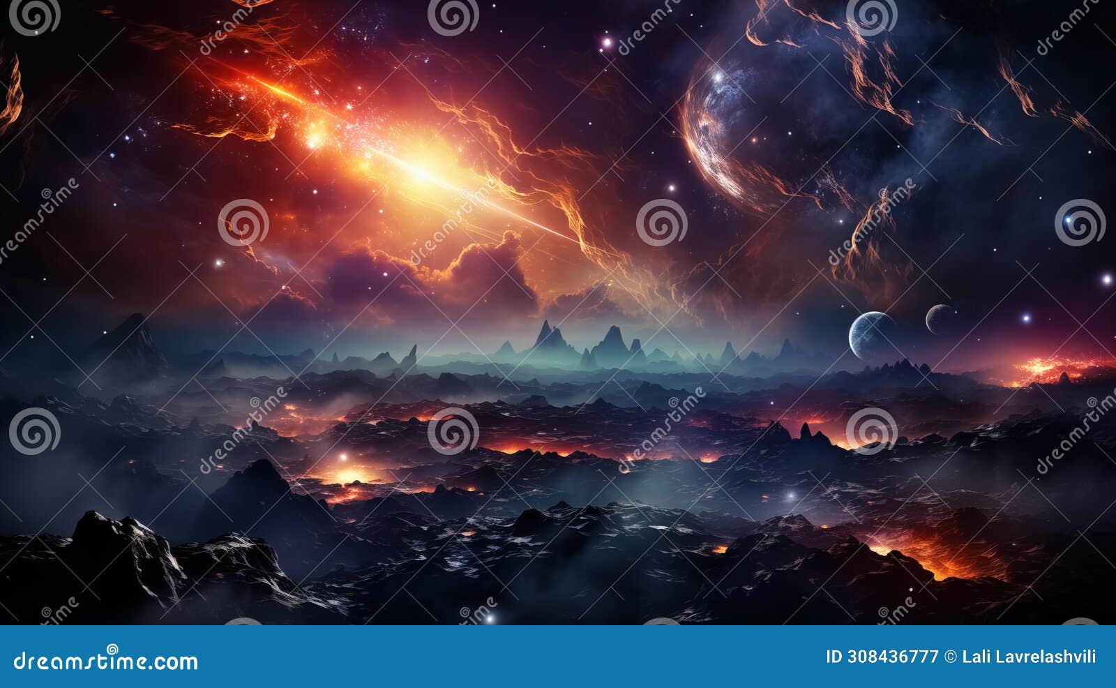 Unknown Planet from Outer Space. Generative AI Stock Illustration ...