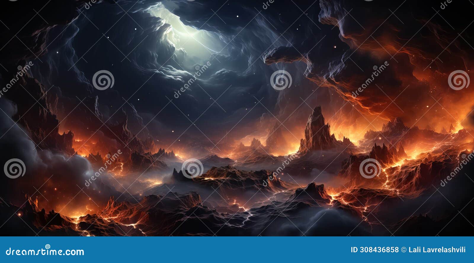 Unknown Planet from Outer Space. Generative AI Stock Illustration ...