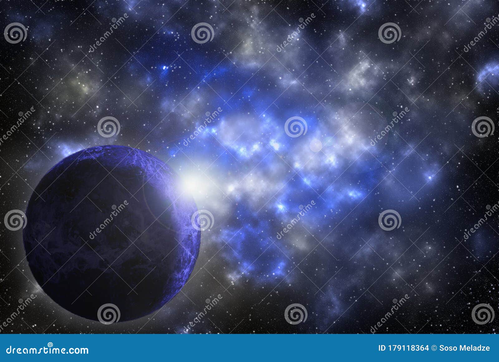 Unknown Planet from Outer Space. Space Nebula Stock Illustration ...
