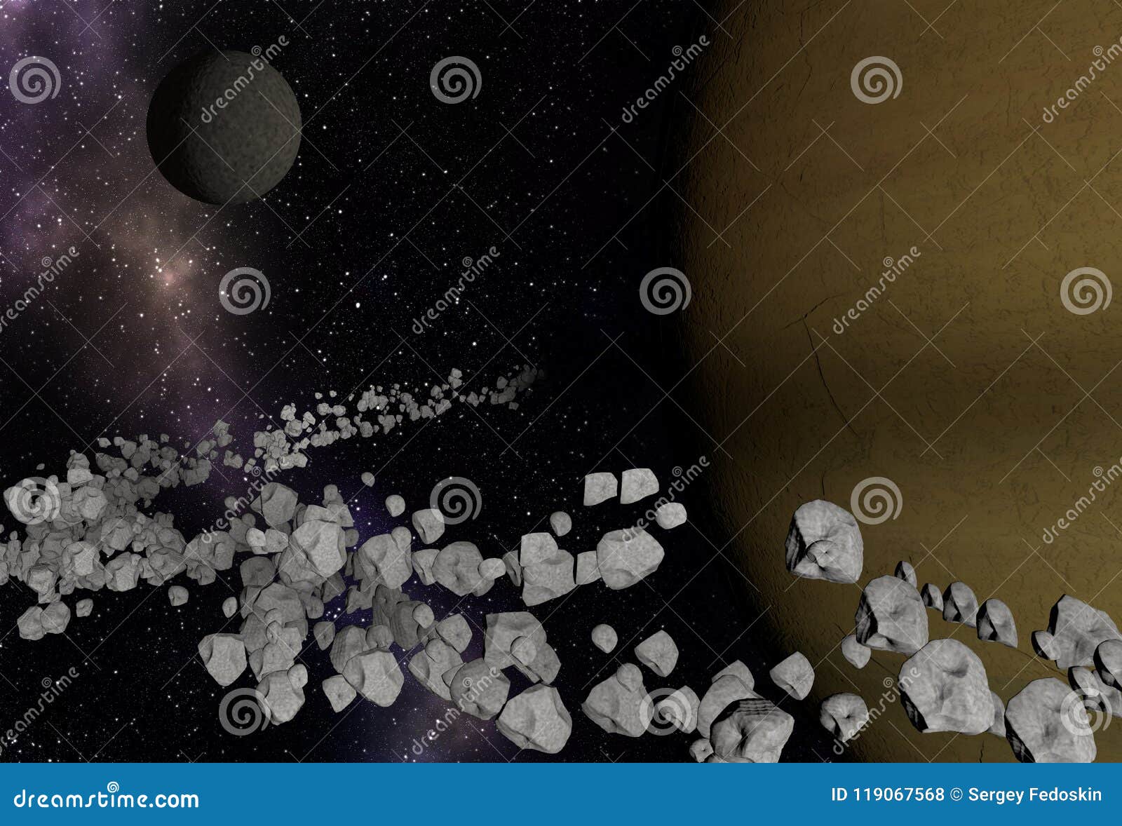 Rings And Asteroids, Kuiper Belt. Debris. Space And Solar System. Rings ...