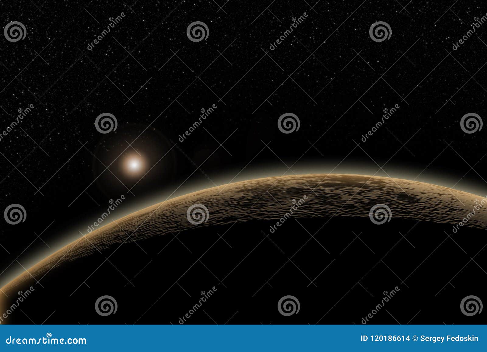 Unknown Planet, Stars and Nebula in Outer Space. Stock Illustration ...