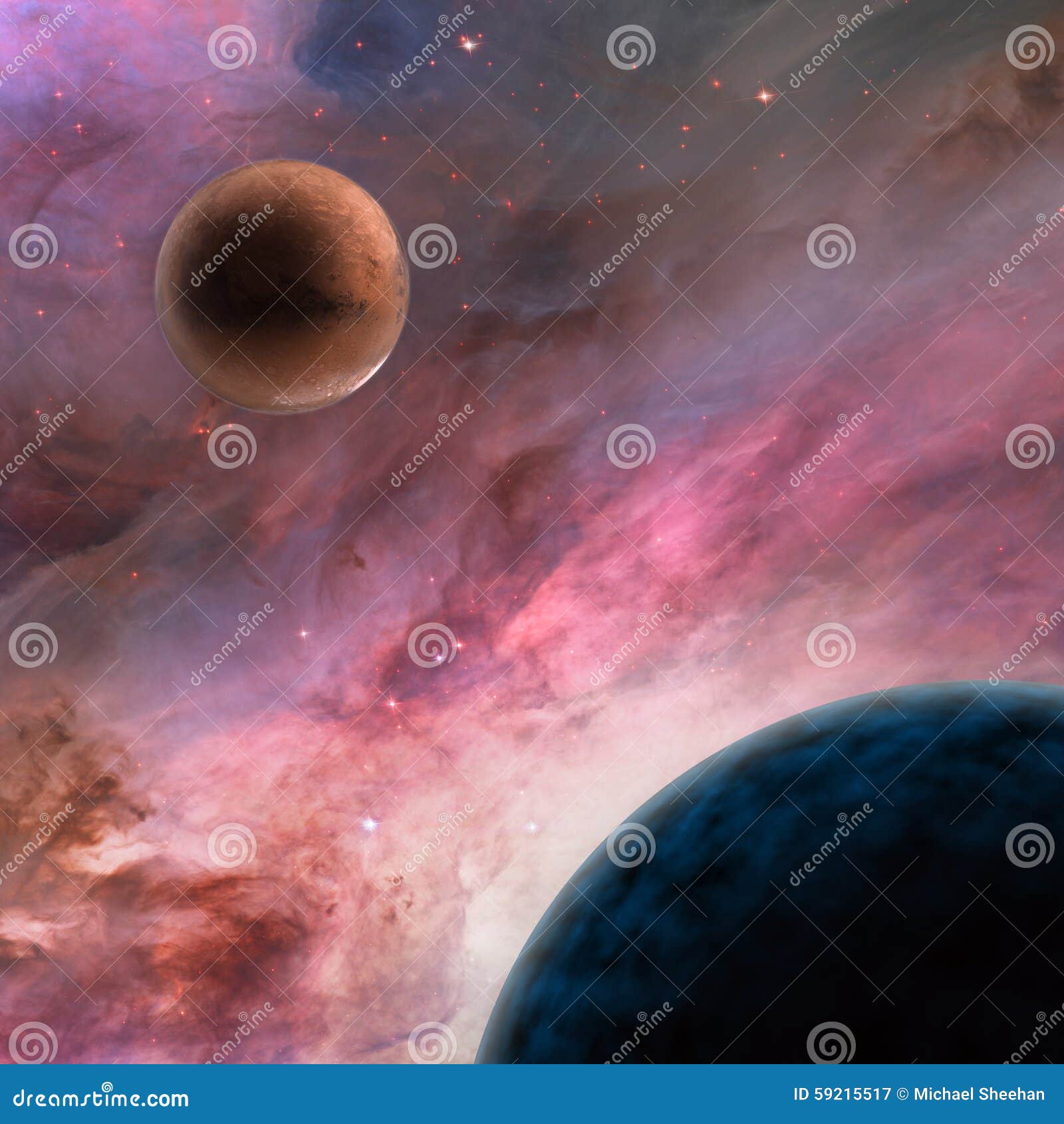Unknown Planets in Deep Space Stock Illustration - Illustration of glow ...