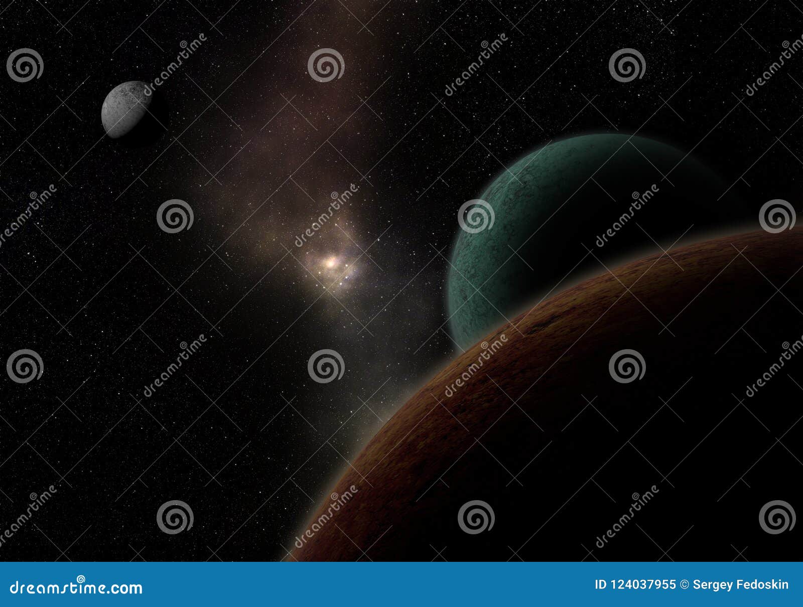 Unknown Planets. Space Exploration Stock Illustration - Illustration of ...