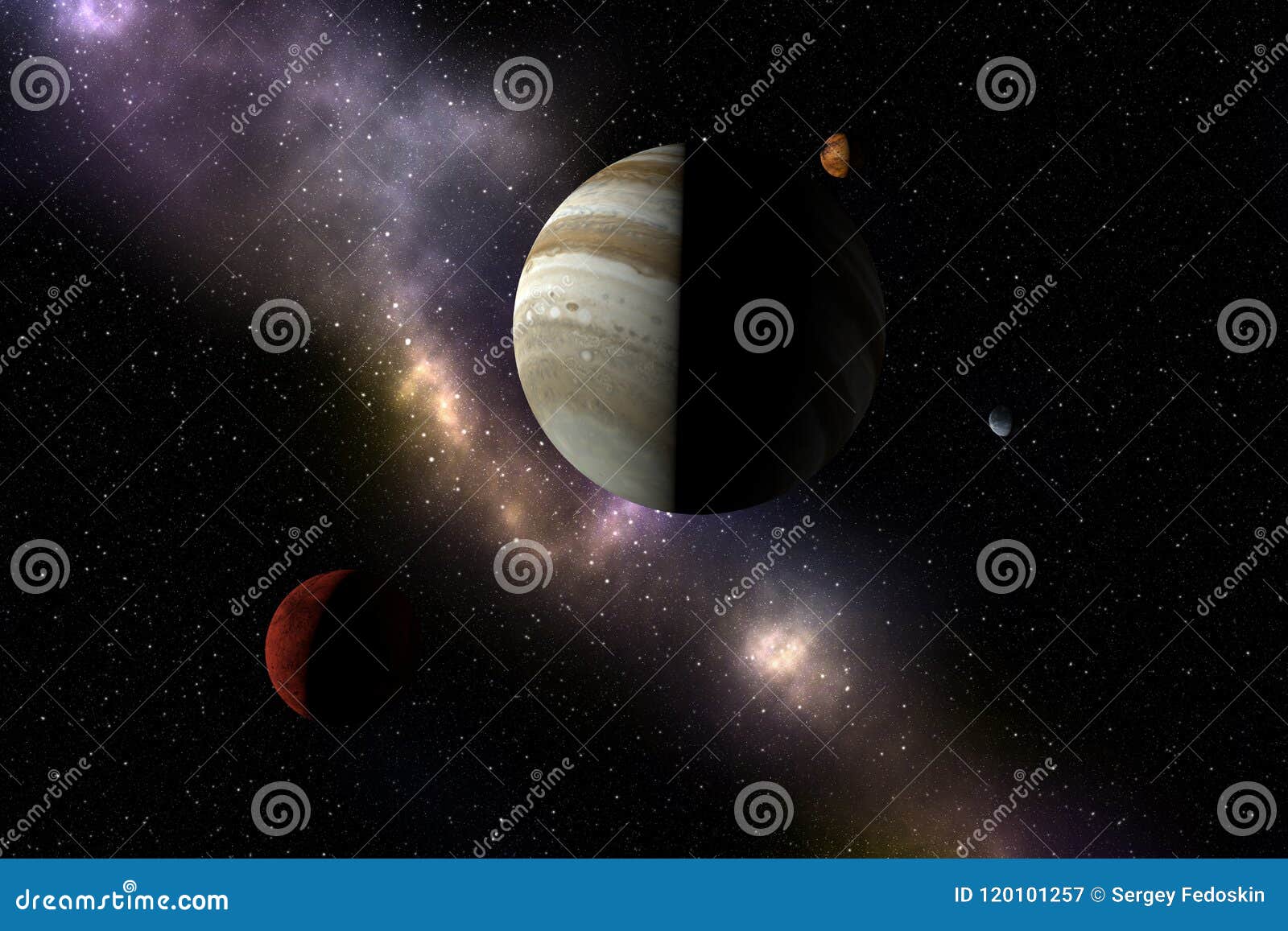 Unknown Planets, Stars and Nebula in Outer Space. Space Exploration ...