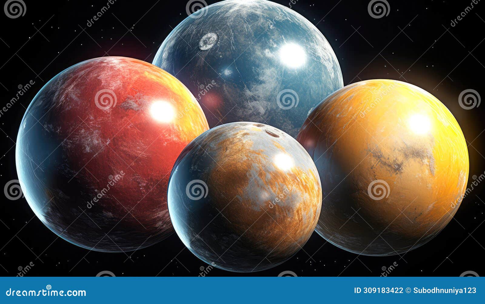 Unknown Planets Together in One Frame in Outer Space Panet Wallpaper ...