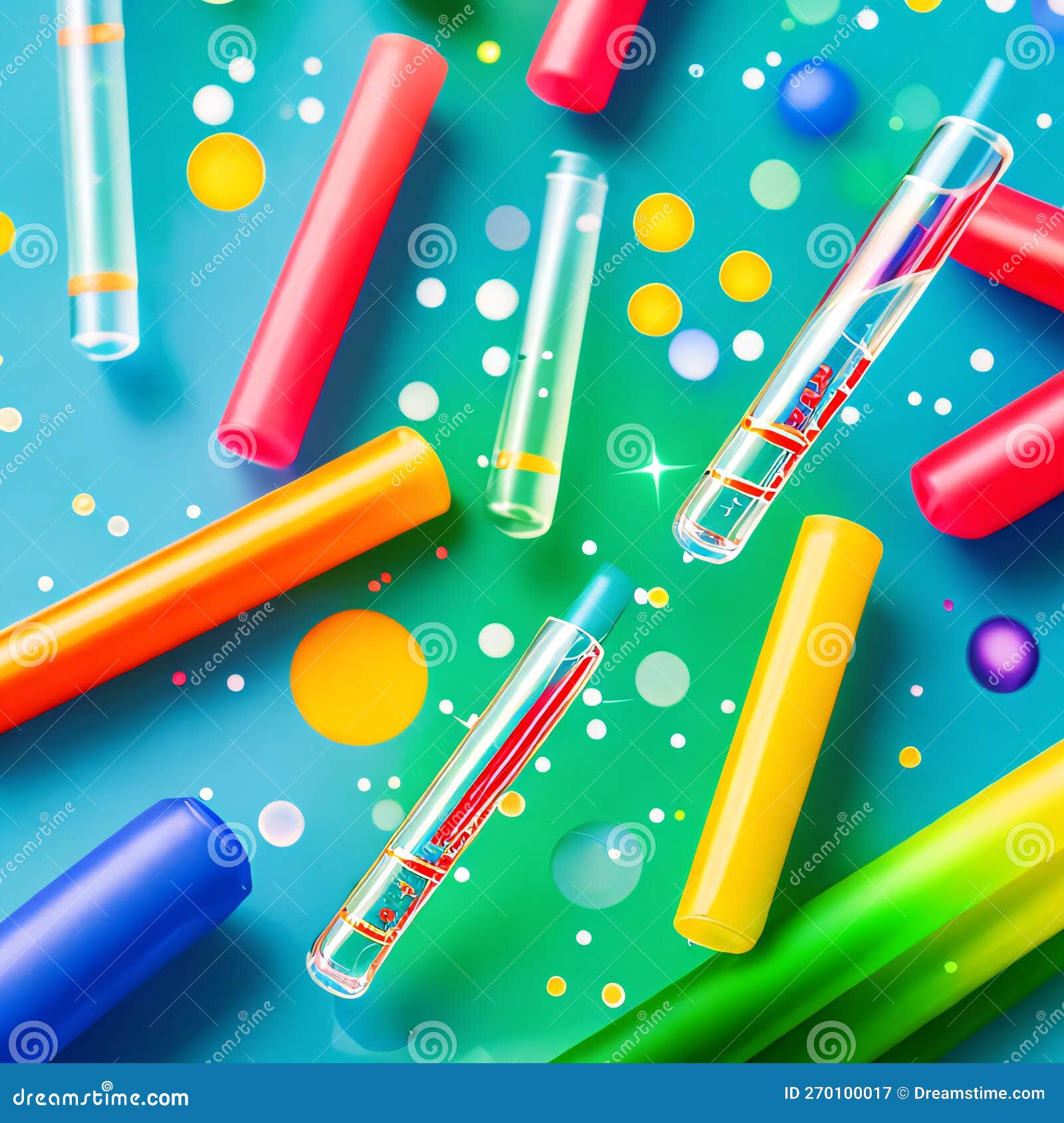 Unknown Shapes and Objects Resembling Test Tubes in a Scientific ...