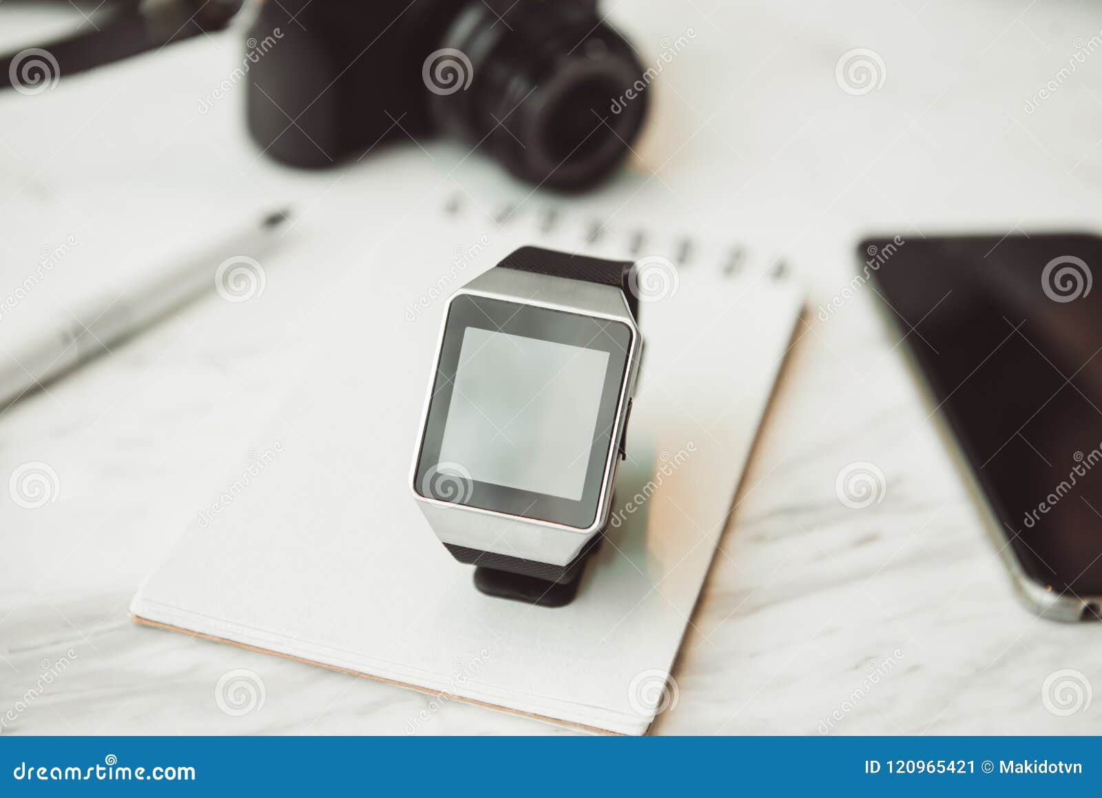 Unknown Smart Wrist Watch Laying on the Table Stock Image - Image of ...