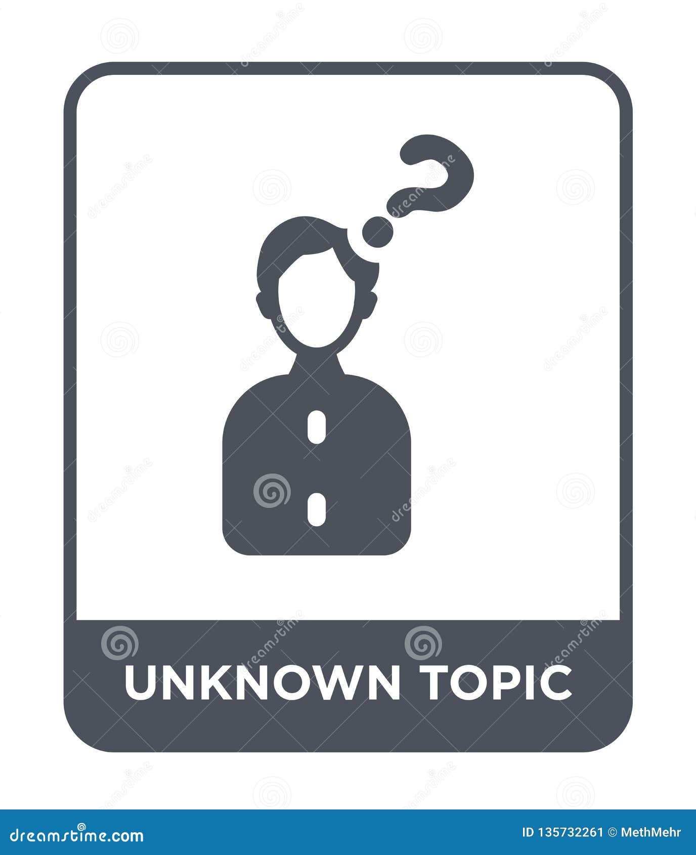 Unknown Topic Icon in Trendy Design Style. Unknown Topic Icon Isolated ...