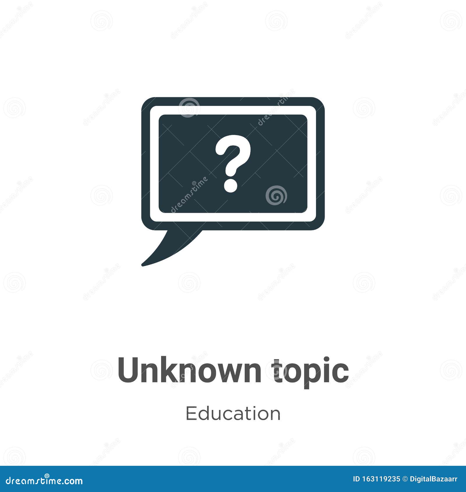 Unknown Topic Vector Icon on White Background. Flat Vector Unknown ...