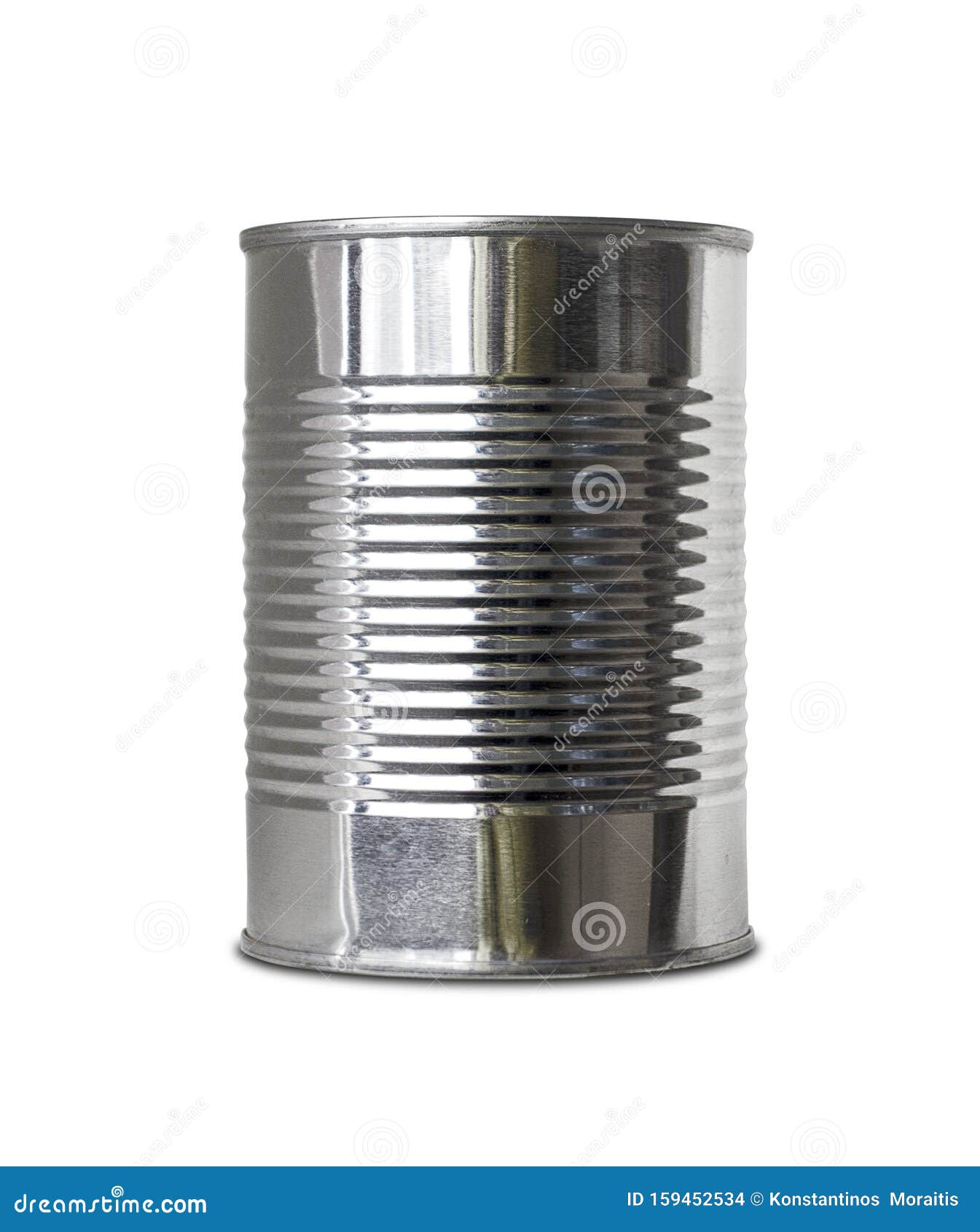 Unlabelled Tin Can on a White Background Stock Photo - Image of ...