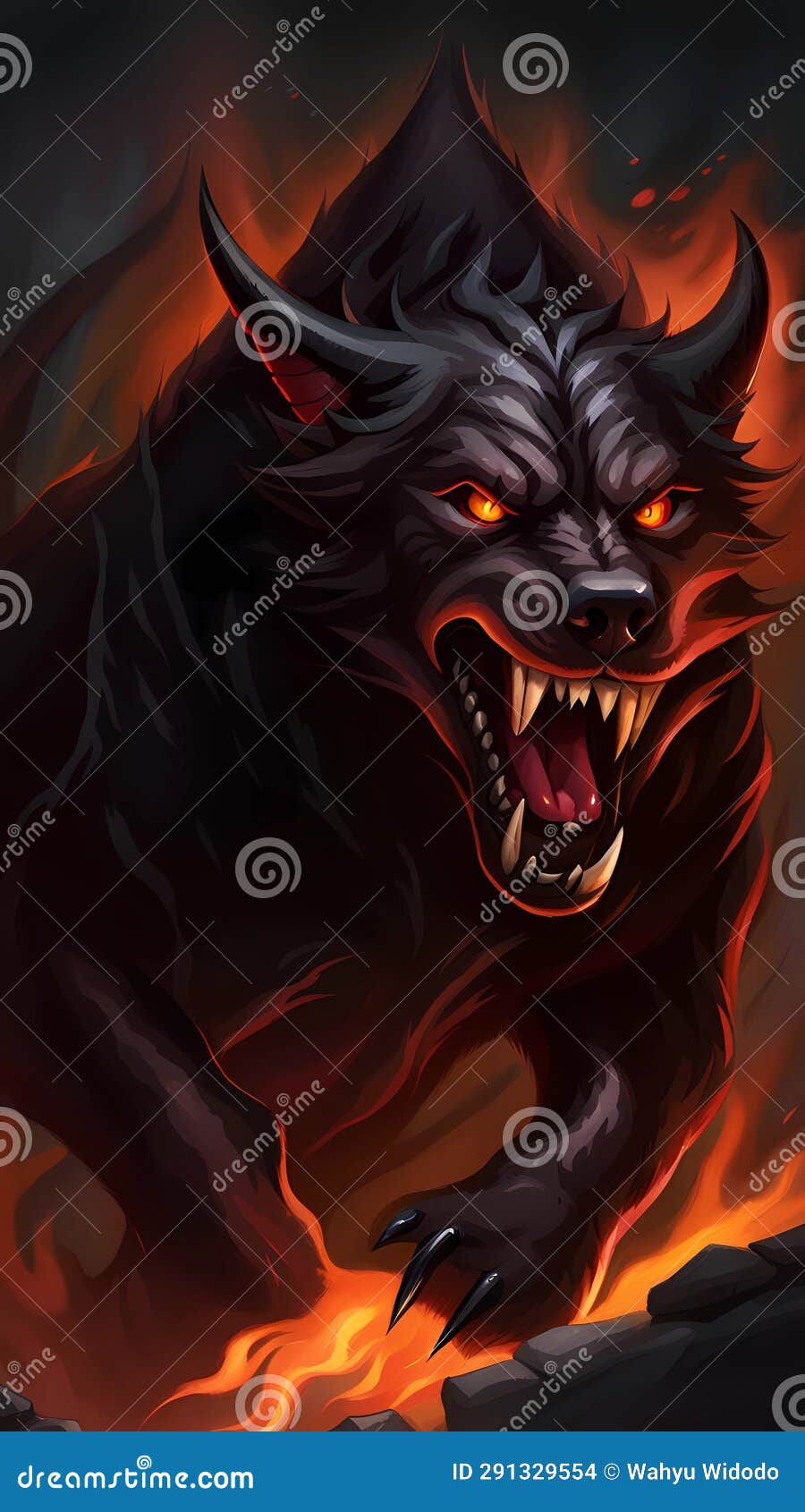 Hellhound Cartoon Character Design Illustration Ai Generated Stock ...