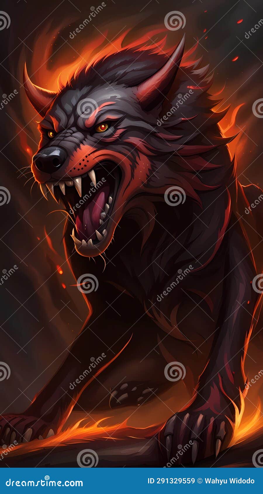 Hellhound Cartoon Character Design Illustration Ai Generated Stock ...