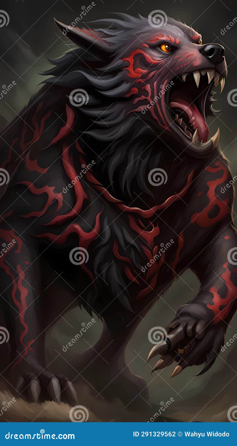 Hellhound Cartoon Character Design Illustration Ai Generated Stock ...