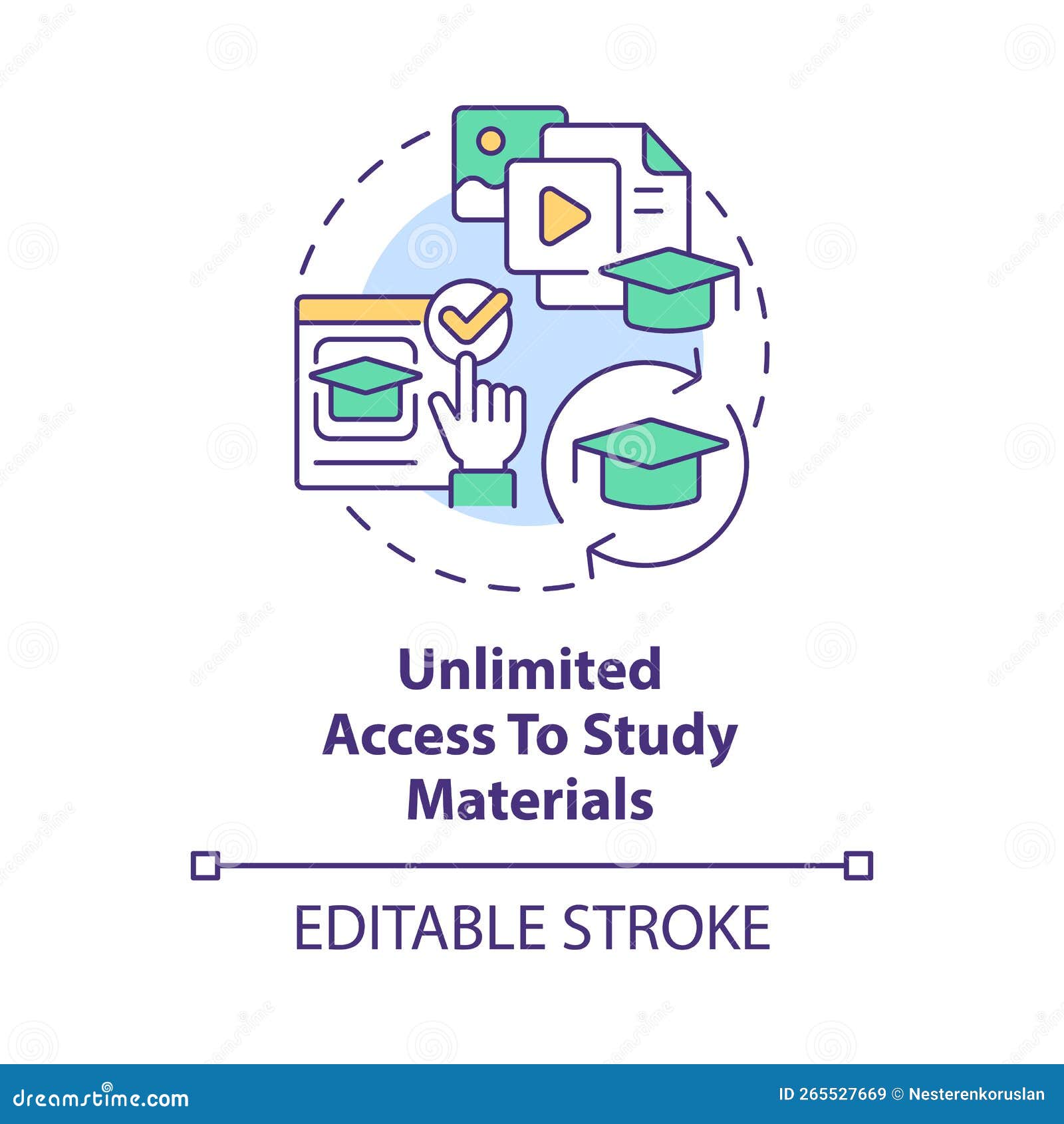 Unlimited Access To Study Materials Concept Icon Stock Vector ...