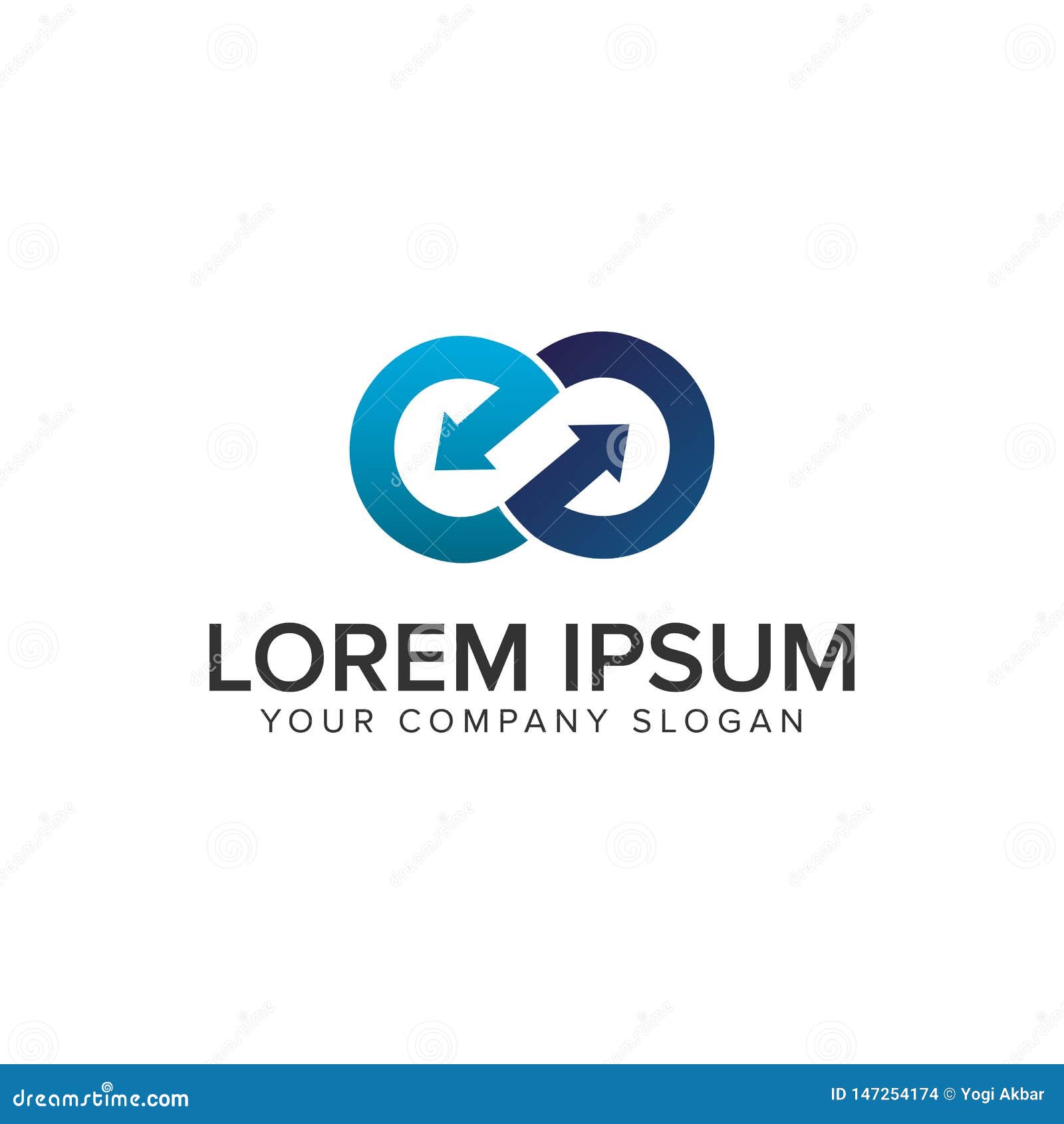 Unlimited Arrow Logo Logo Design Concept Template. Fully Editable Stock ...
