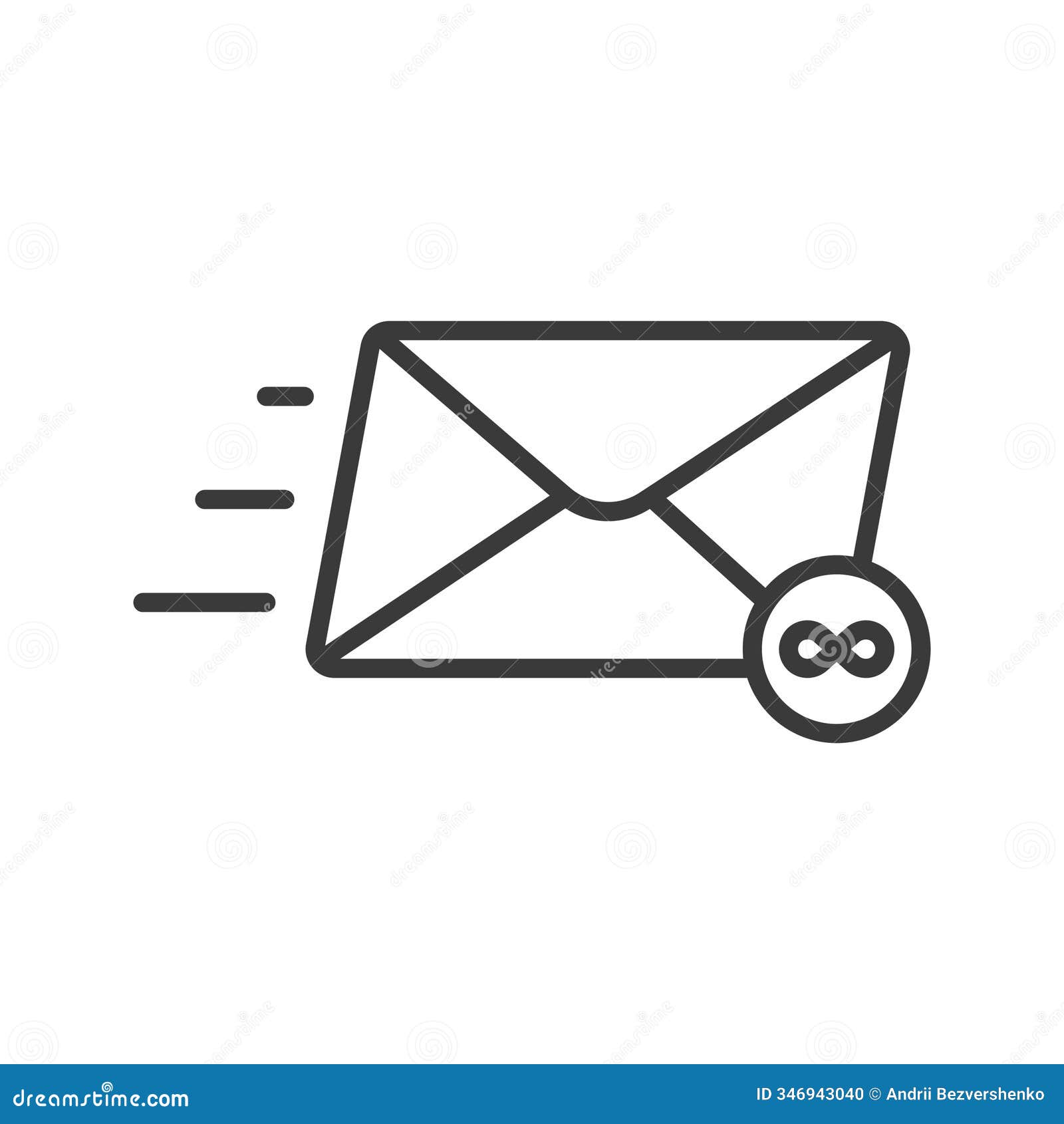 Unlimited Fast Email, Icon in Line Design. Email, Unlimited, Fast ...