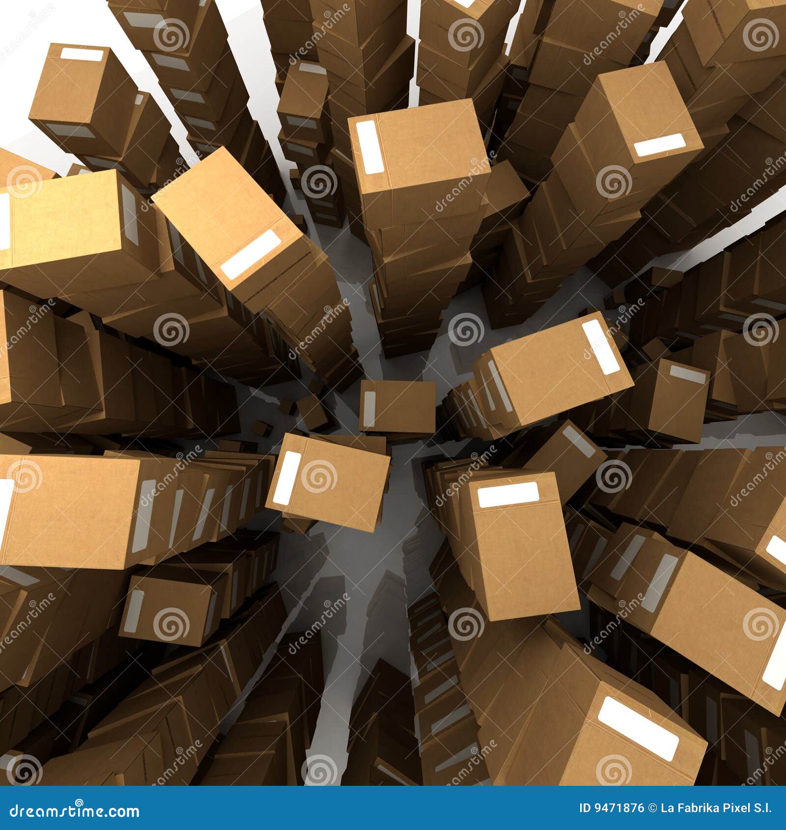 Unlimited Piles of Cardboard Boxes Stock Illustration - Illustration of ...