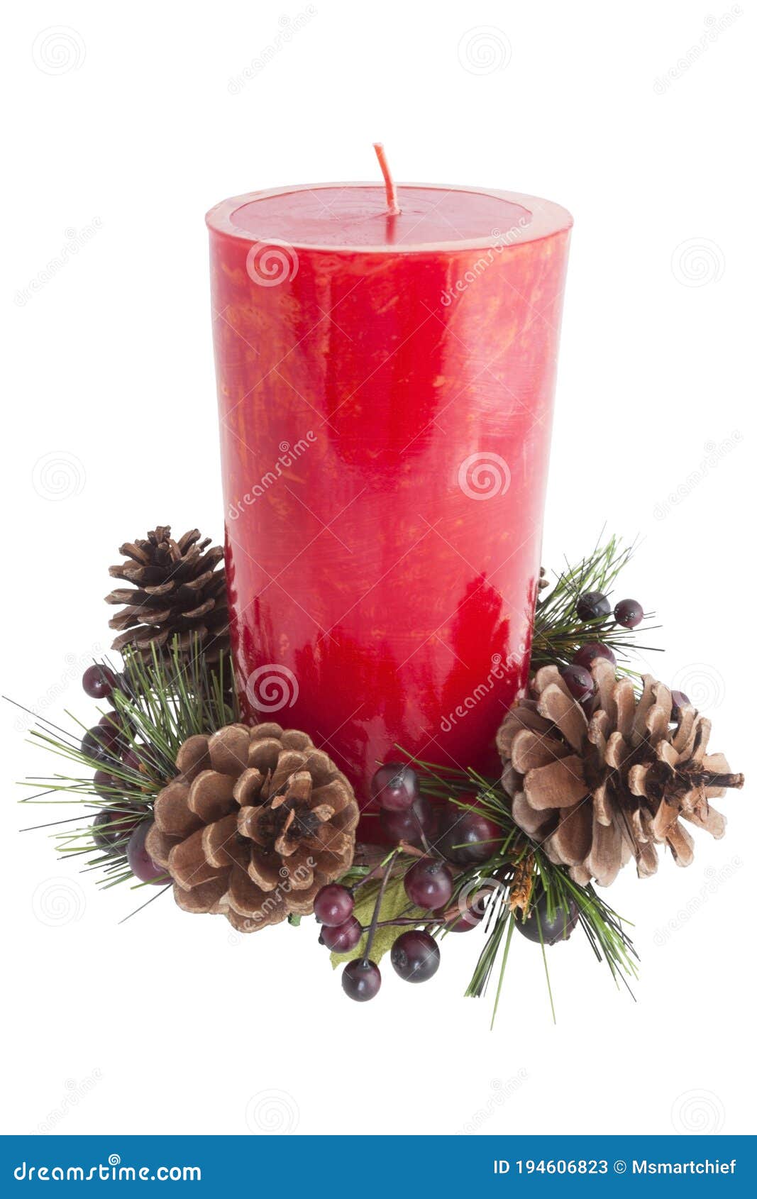 Unlit red holiday candle stock image. Image of simple - 194606823