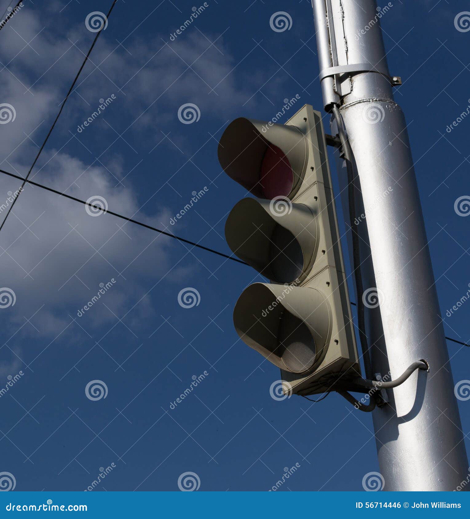 Unlit Traffic Light on Silver Post Stock Photo - Image of object ...