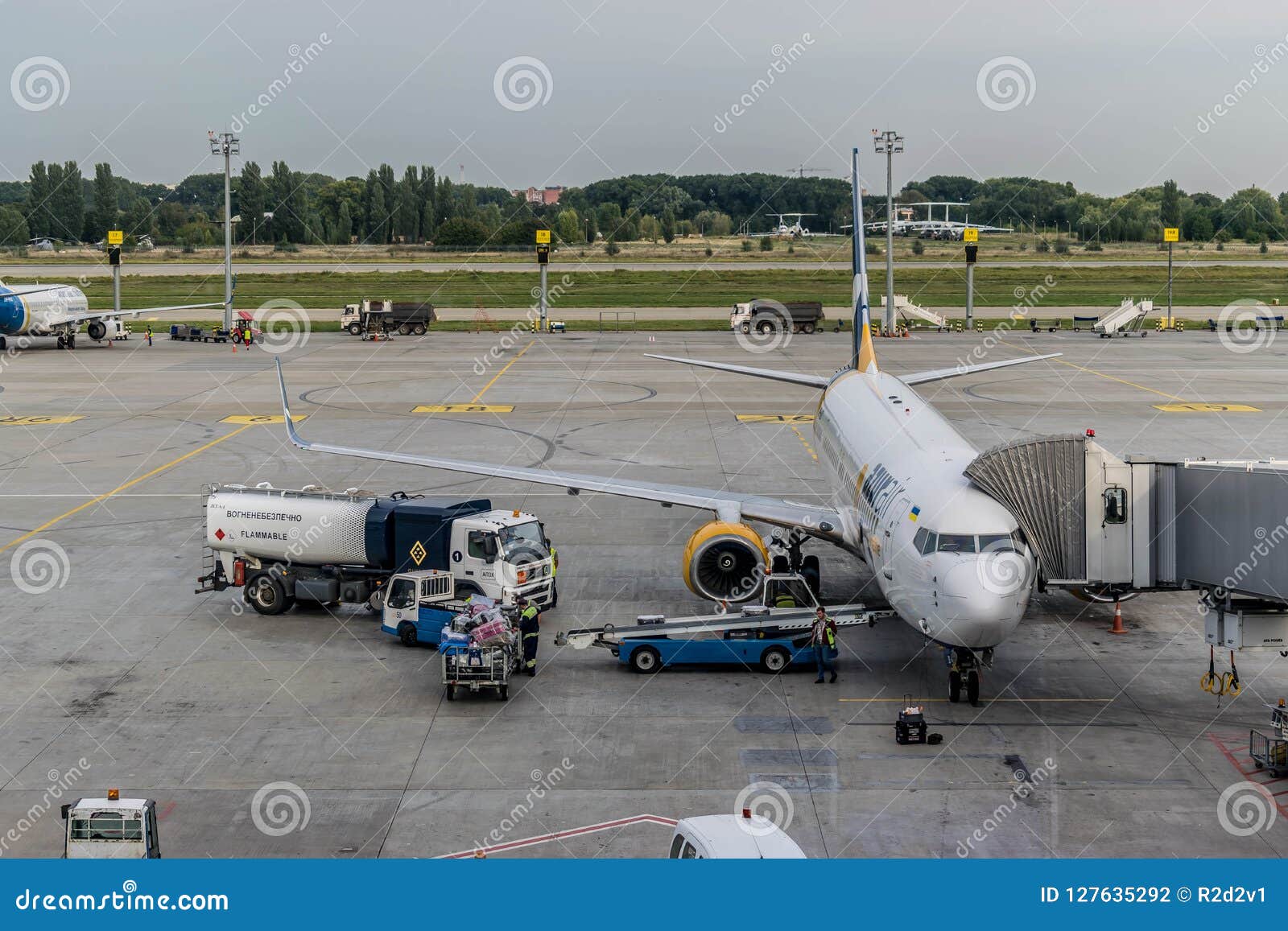 Unloading The Aircraft Just Landed At Palermo Airport Editorial Photo ...